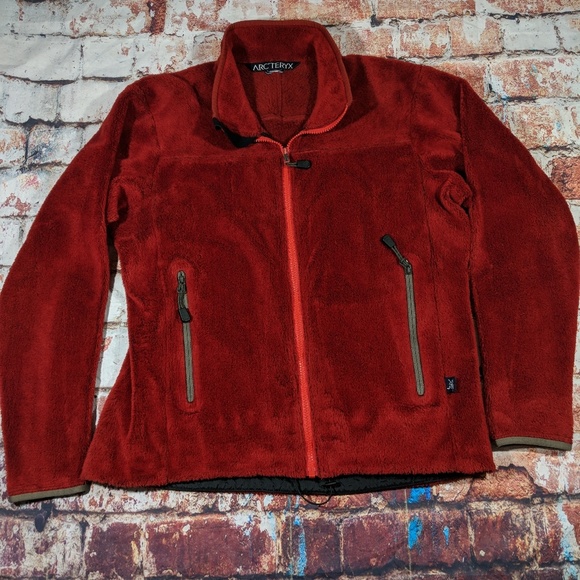 Arc'teryx | Sweaters | Arcteryx Womens Med Fluffy Red Fleece Jacket ...